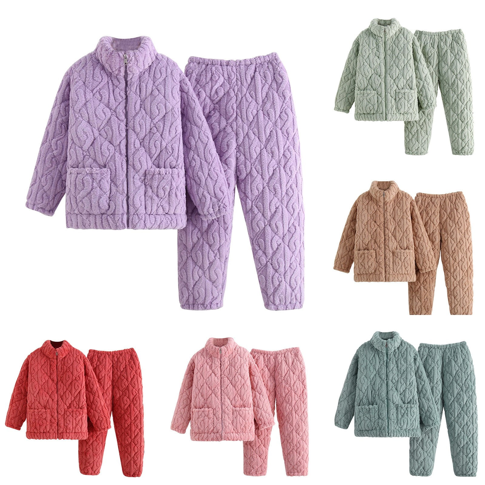 Ashirexll Fuzzy Pajamas for Women, Womens Winter Sets, Winter European ...