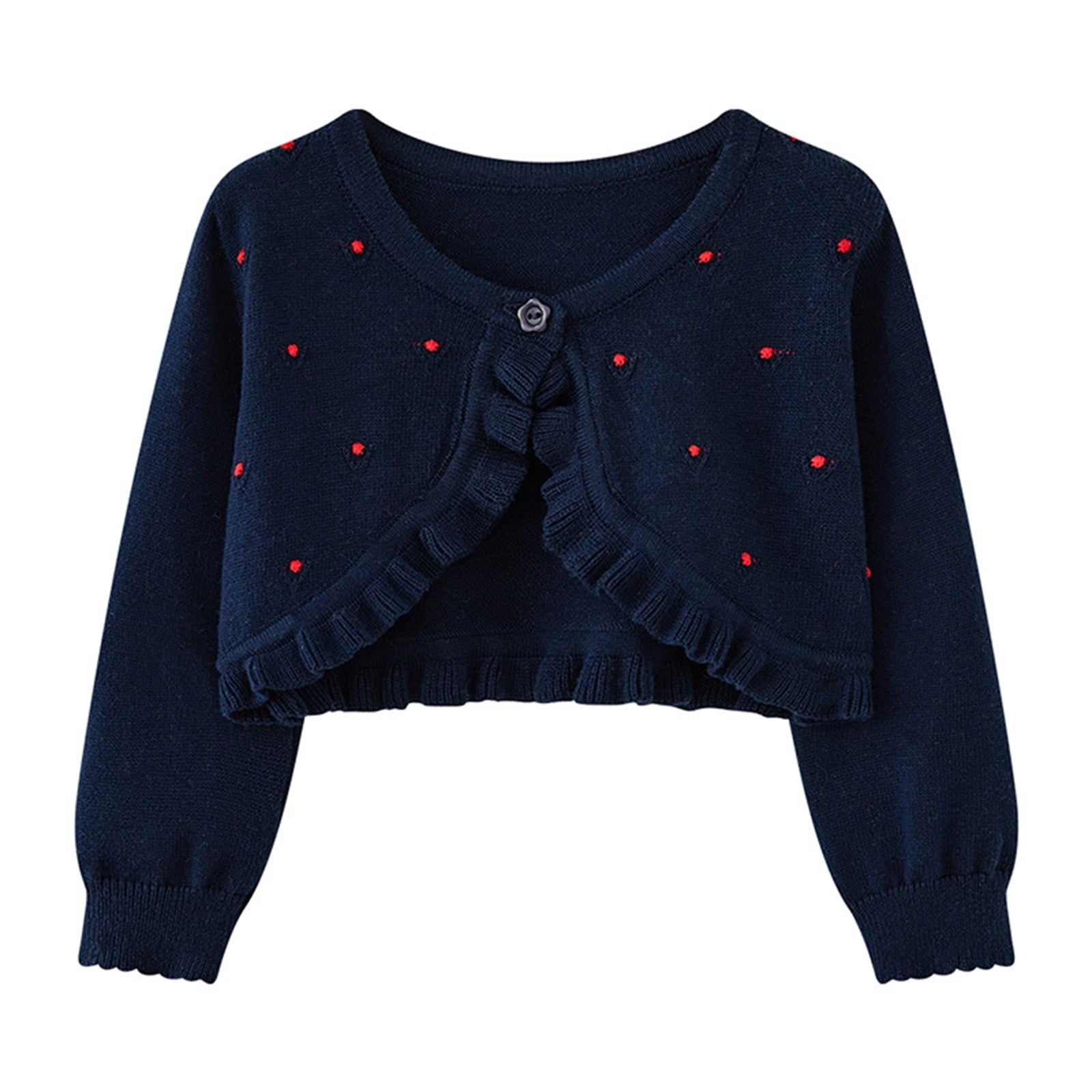 Ashirexll Girls Cardigan, Fall Jackets, Children Solid Color Round Neck ...