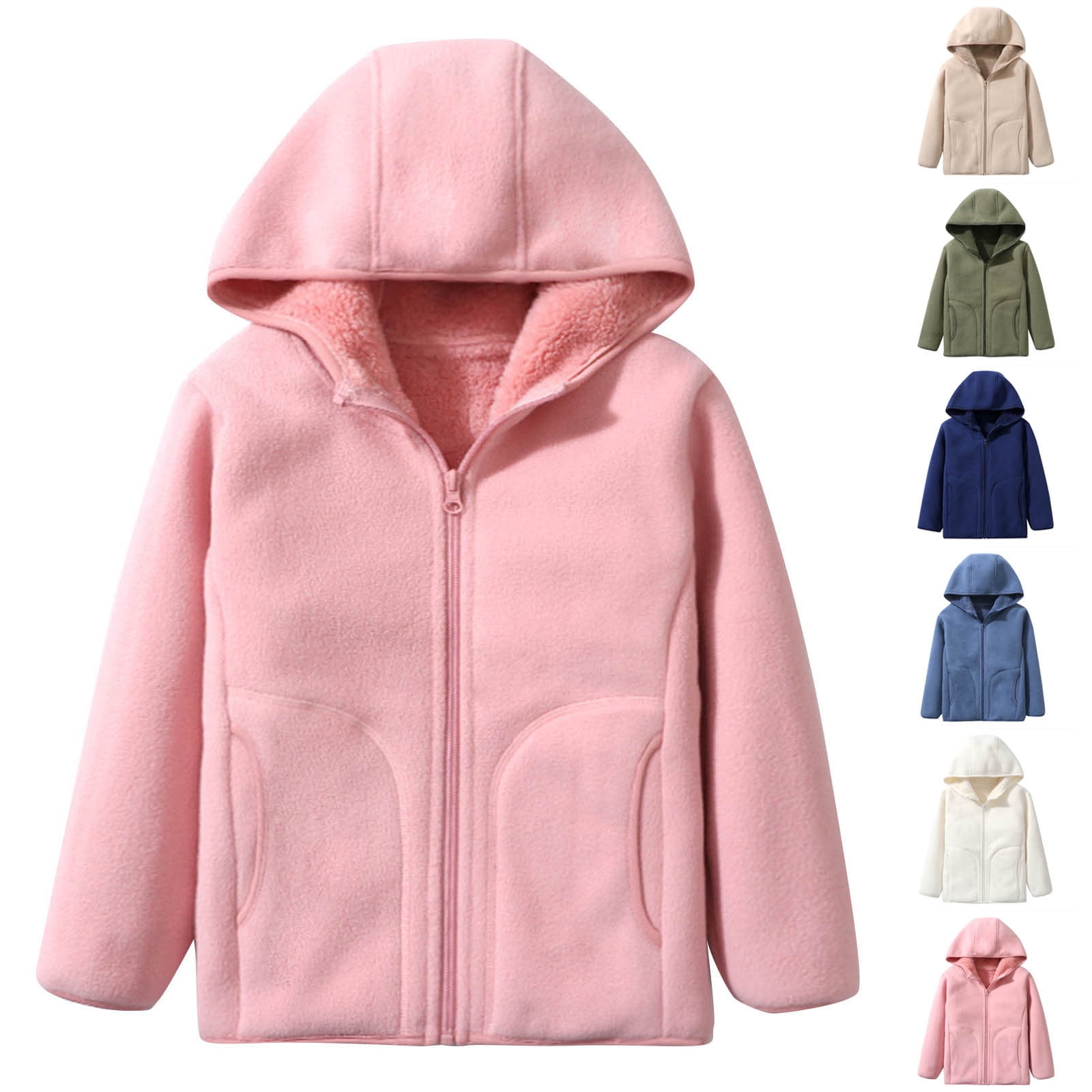 Ashirexll Girls Fleece Coats Girls Long Sleeve Tops Casual 3-17 Years ...