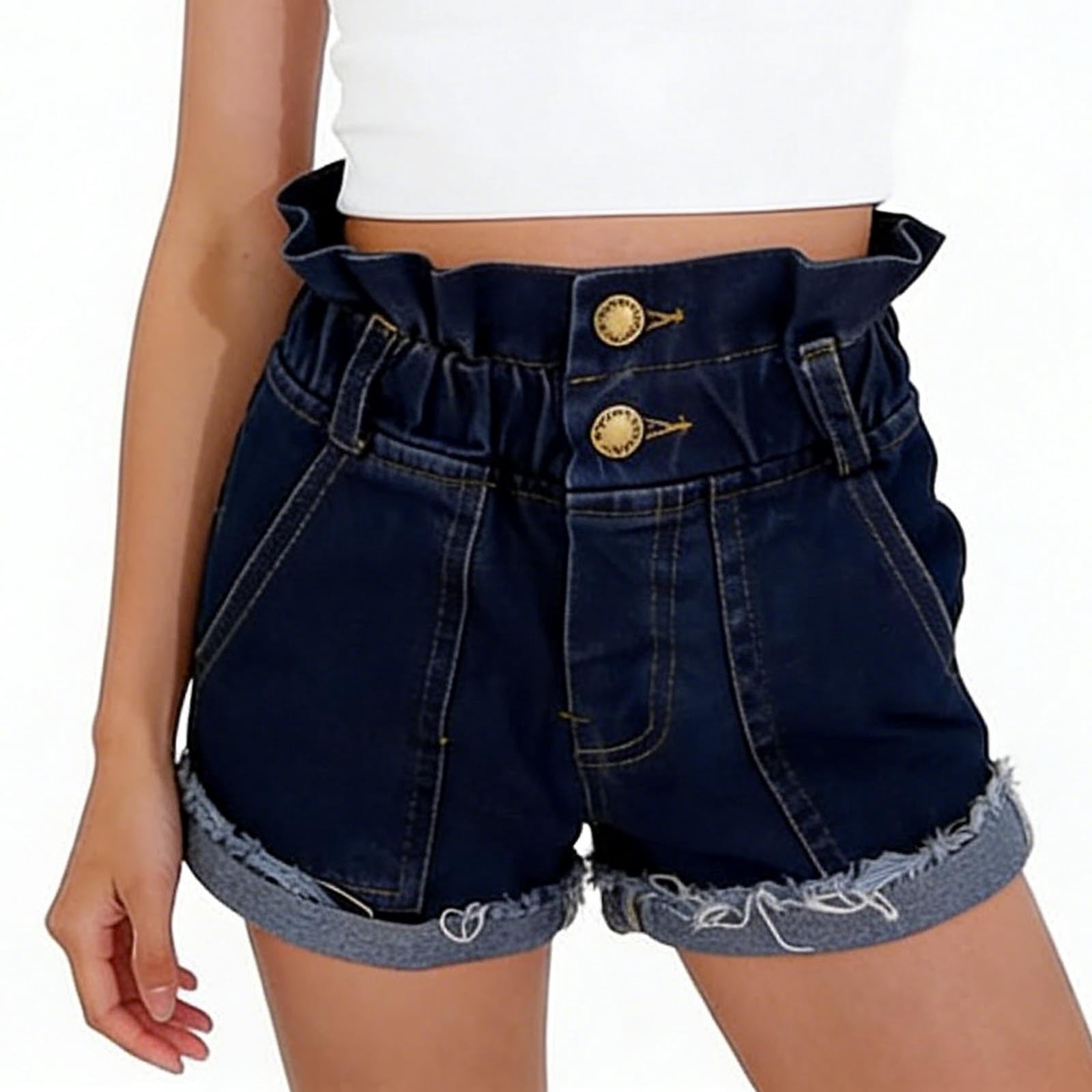 Ashirexll Girls Jean Shorts Casual Summer Ripped Denim Fashion Shorts ...