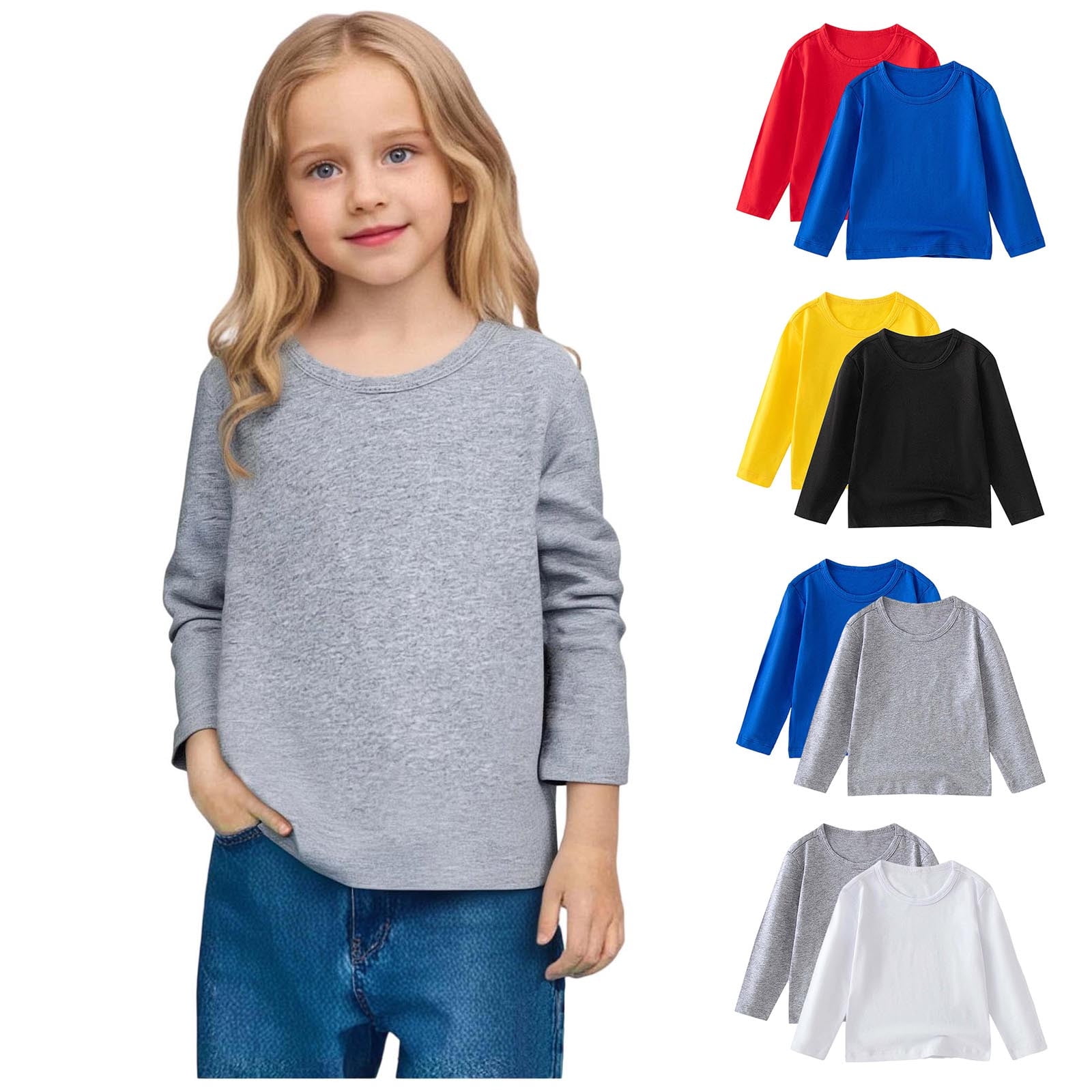 Ashirexll Girls Long Sleeve Shirts, Fall Shirts, 2PC Long Sleeve Shirts ...