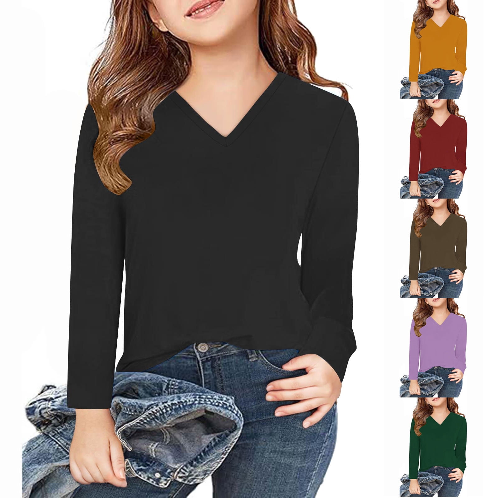 Ashirexll Girls Long Sleeve Shirts, Fall Shirts, Long Sleeve Shirts for ...