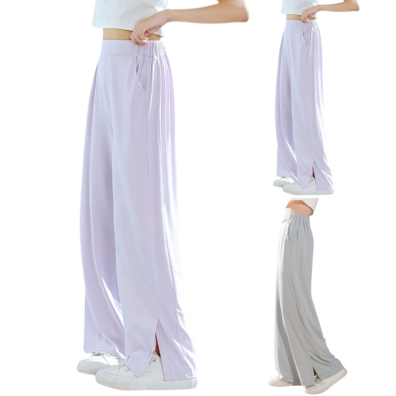 Ashirexll Girls Wide Leg Pants Summer Pants Fashion Thin Gradient Color ...