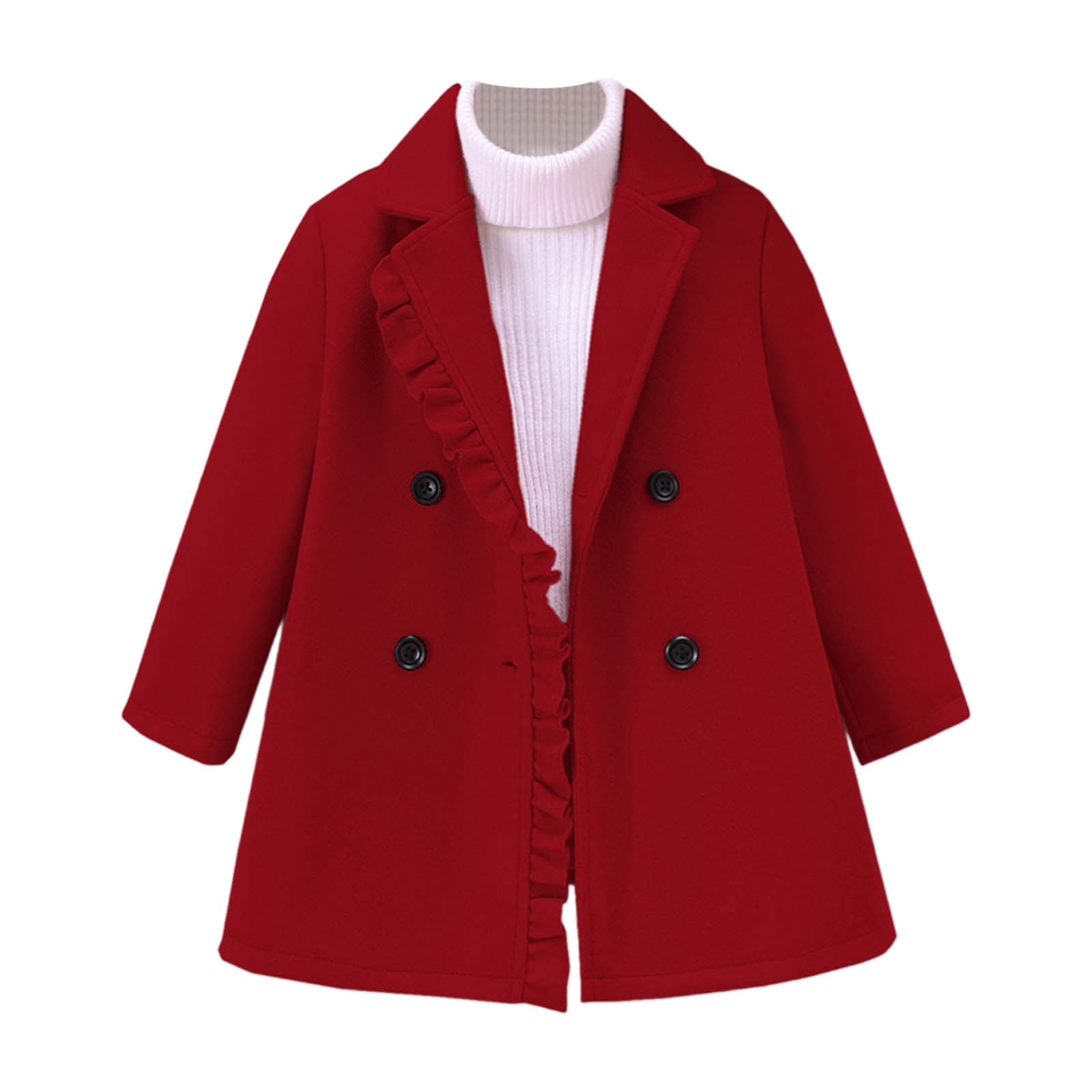 Ashirexll Girls Winter Coat Girls Fleece Jackets Winter Woolen Long ...