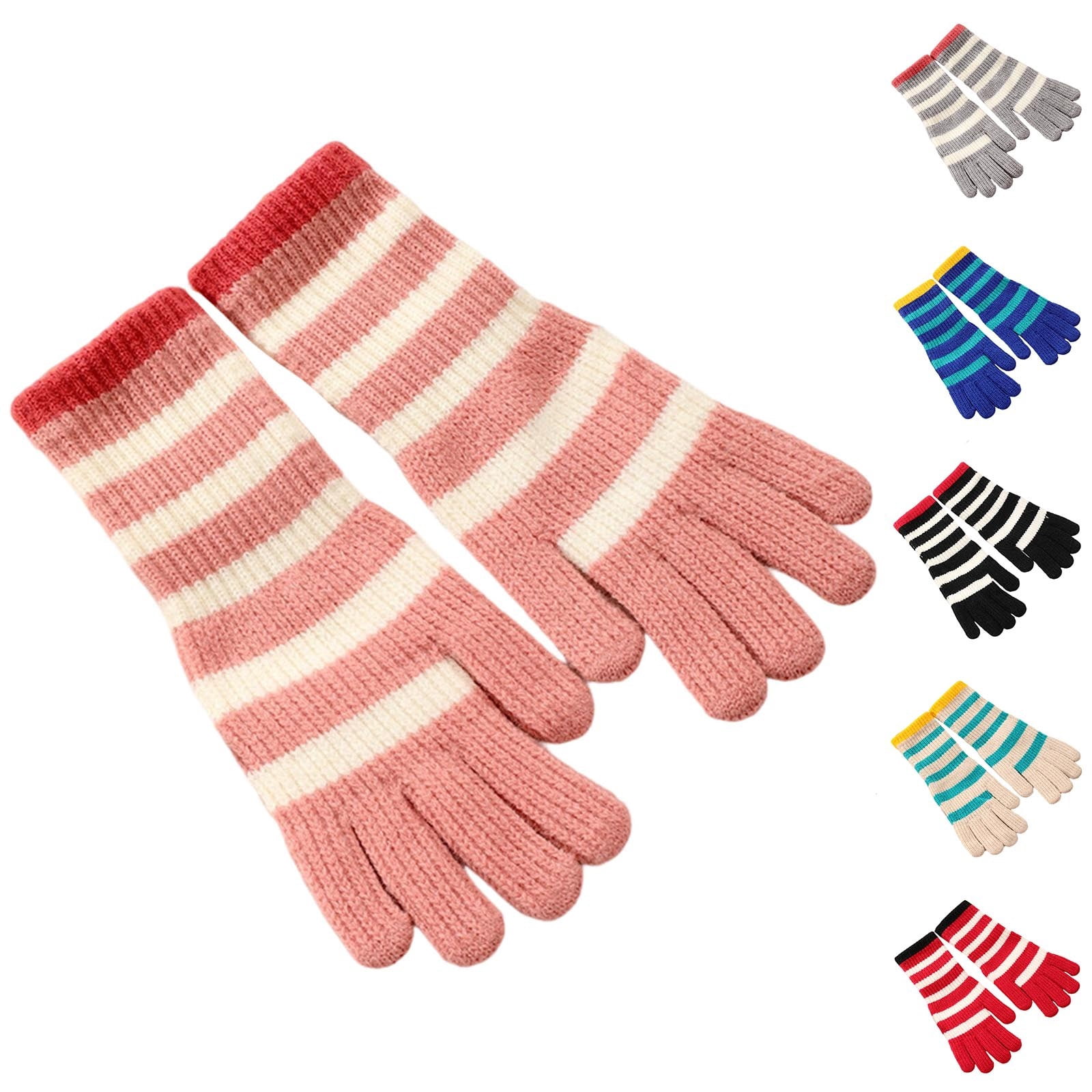 Ashirexll Gloves for Women Cold Weather, Warm Gloves, Colorblock ...