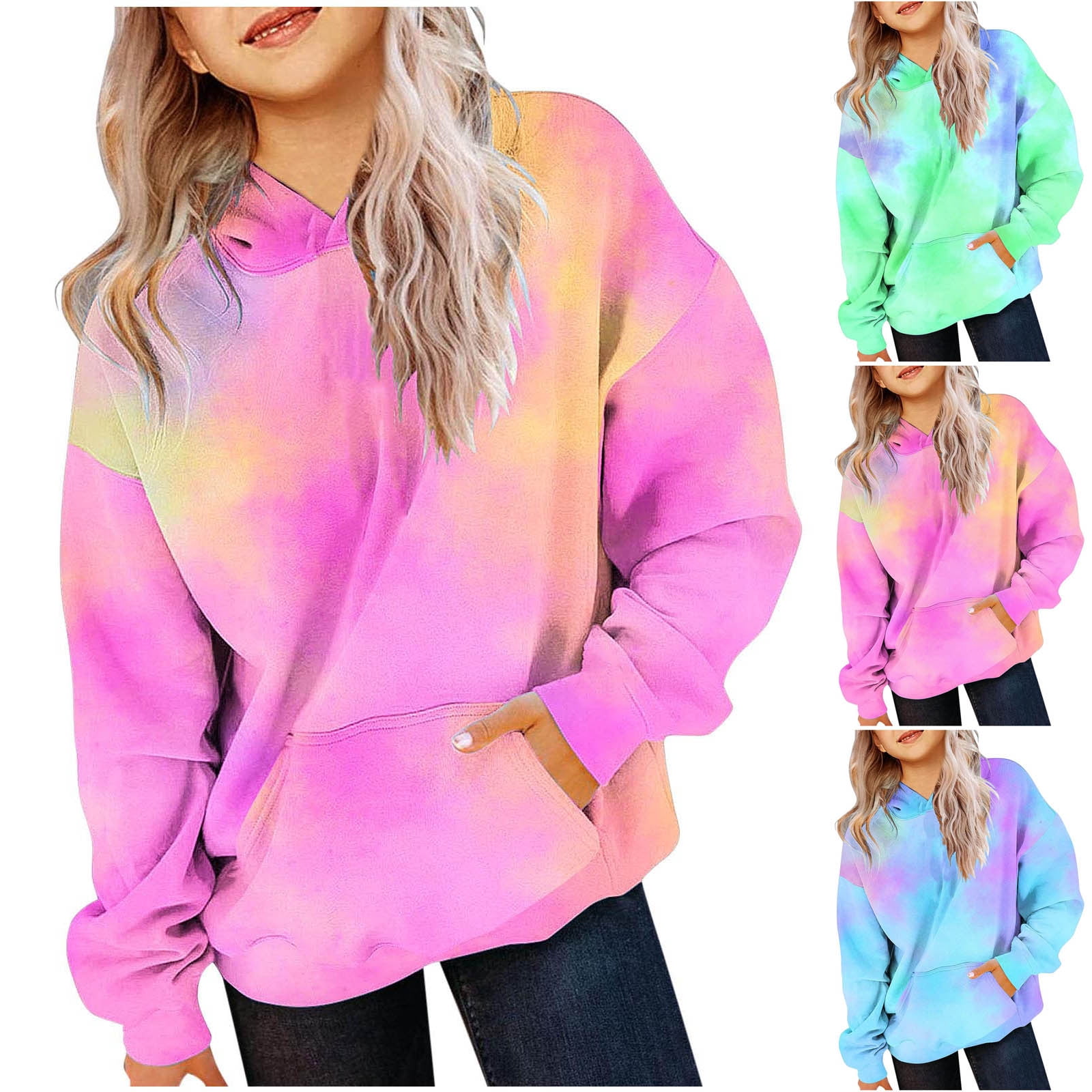 Ashirexll Hoodies for Girls, Comfort Hoodie, Fashion Gradient Color ...
