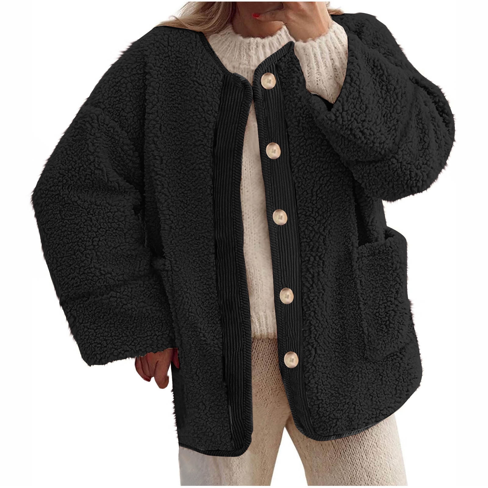 Ashirexll Jackets for Women Fall and Winter Casual Lightweight Solid ...