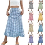 Ashirexll Long Skirts for Women Summer Fashion Elastic Waist Beach ...