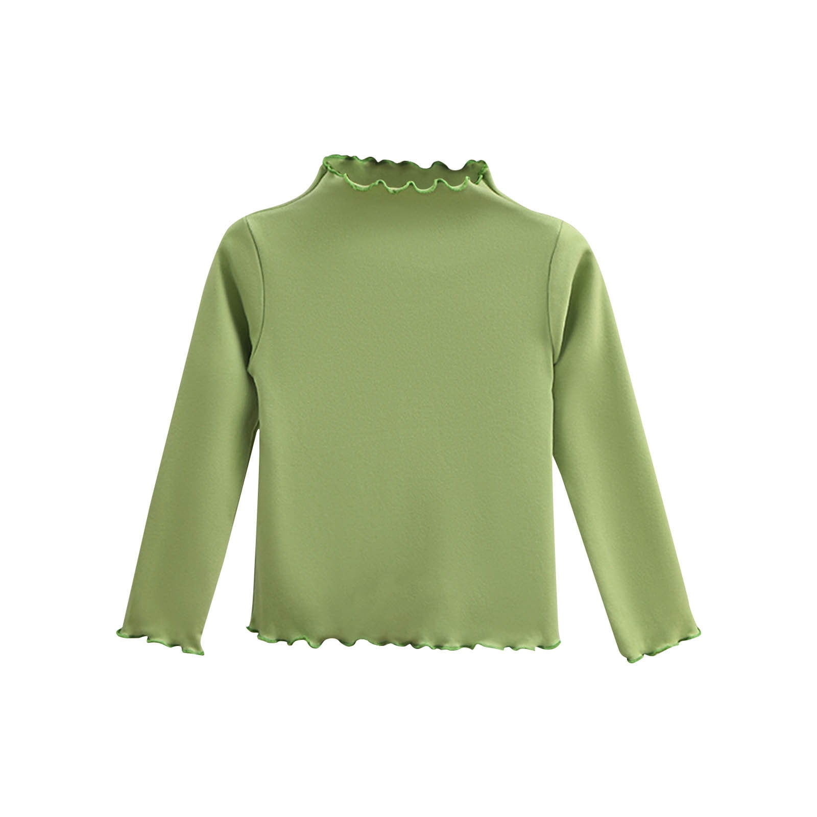 Ashirexll Long Sleeve Shirts Winter Tops for Girls 1-12 Years Solid ...