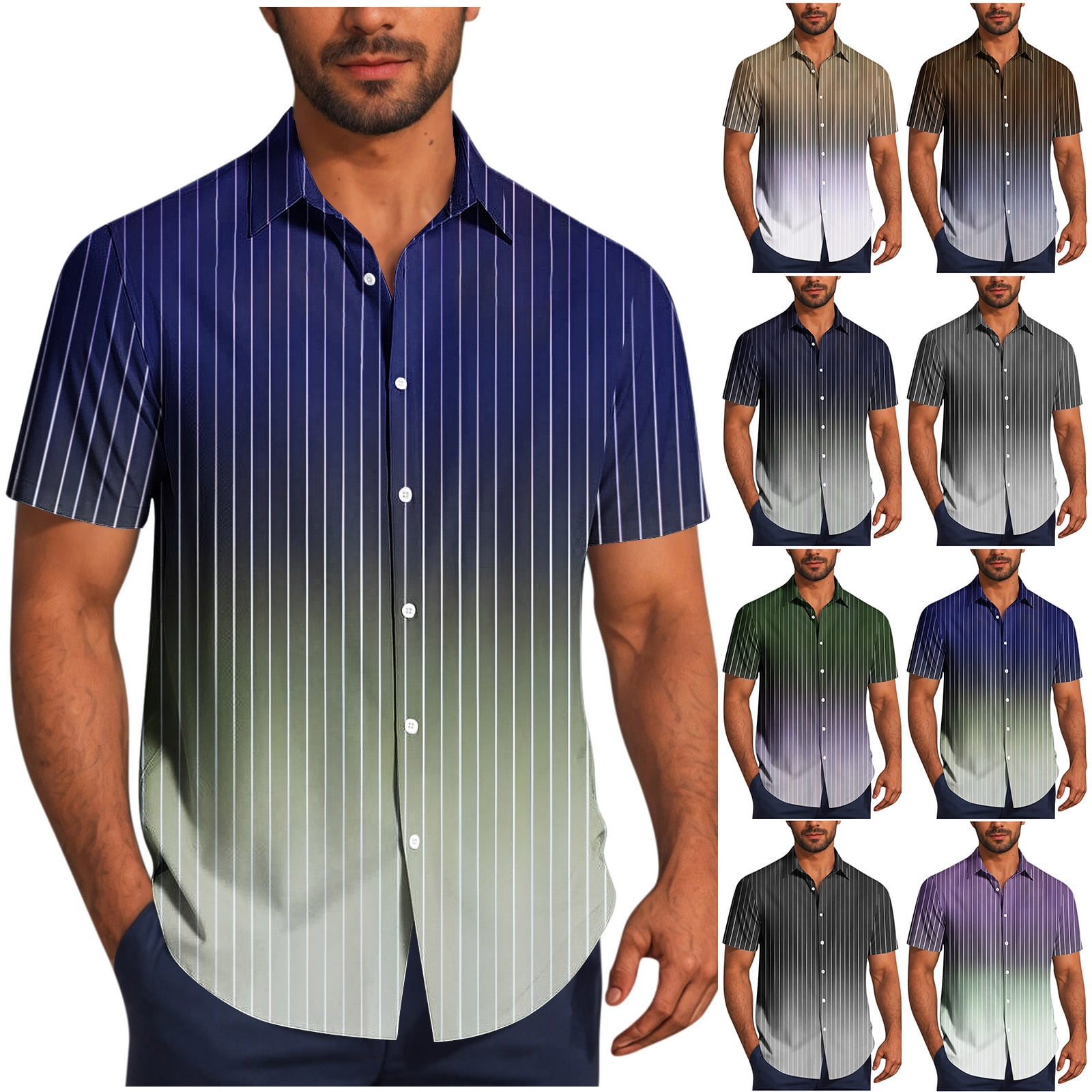 Ashirexll Mens Button up Shirts Short Sleeve, Big and Tall Shirts for ...