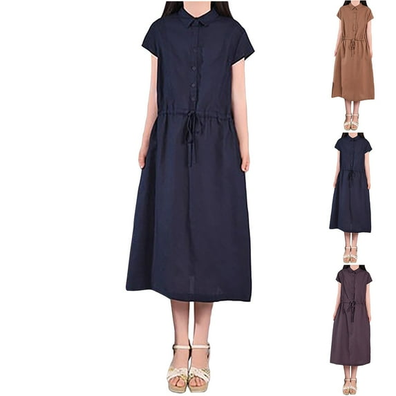 Ashirexll Midi Dresses for Women, Flowy Dresses for Women, Loose Plus ...