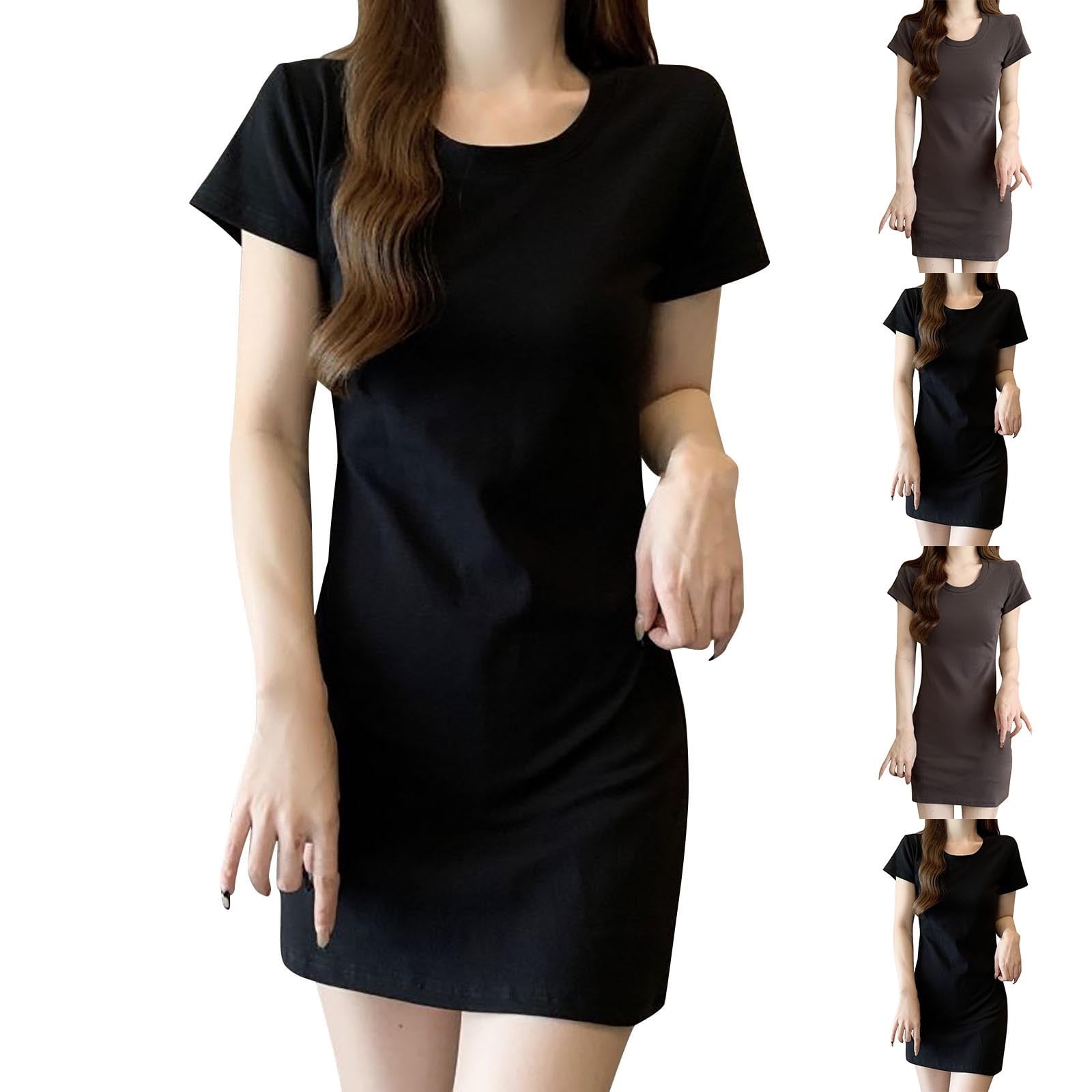 Ashirexll Midi Dresses for Women, Flowy Dresses for Women, Solid Color ...