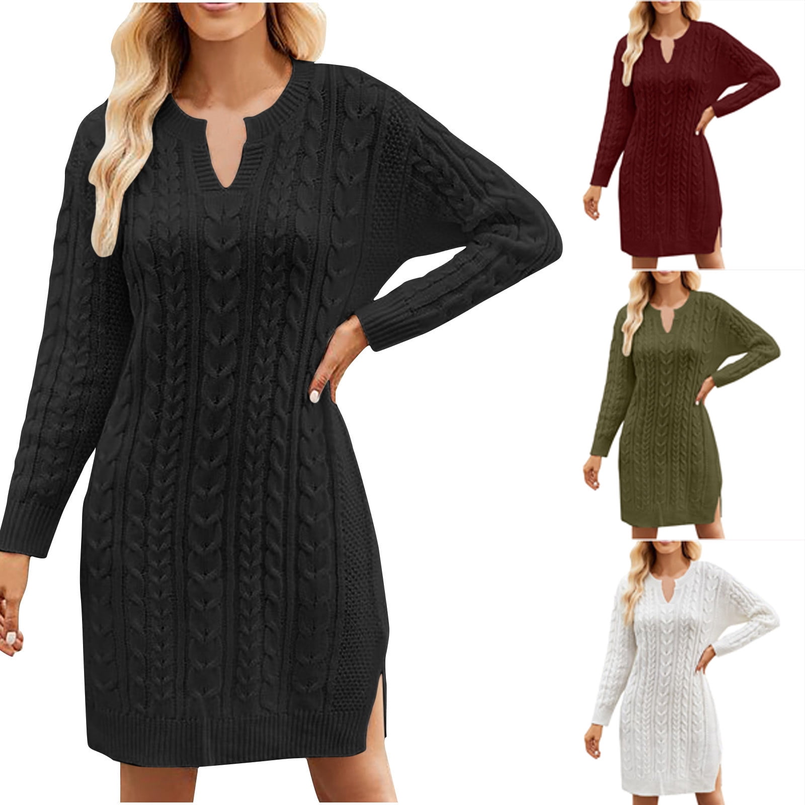 Ashirexll Midi Dresses for Women, Womens Long Sleeve Dresses, Twisted ...