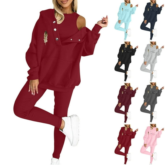 Ashirexll Outfits for Women, Womens Winter Sets, Sweat Suit Hoodie and ...