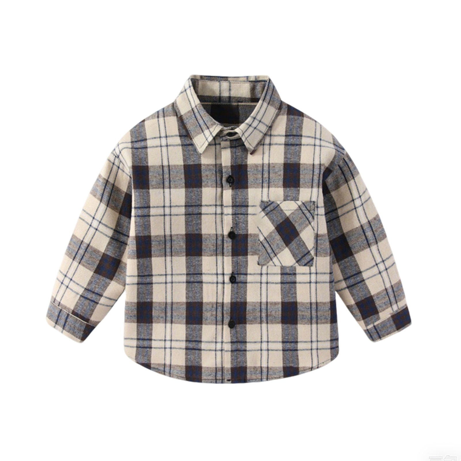 Ashirexll Plaid Button Up Shirts for Kids Long Sleeve Turndown Collar ...