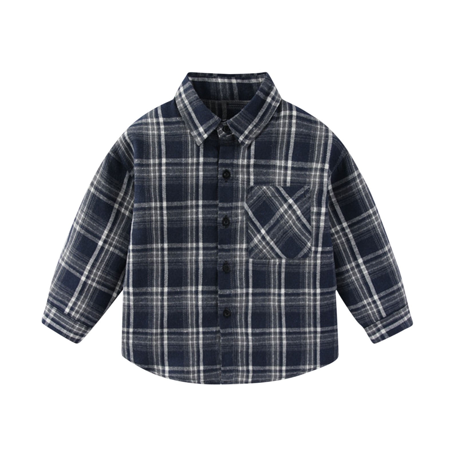 Ashirexll Plaid Button Up Shirts for Kids Long Sleeve Turndown Collar ...
