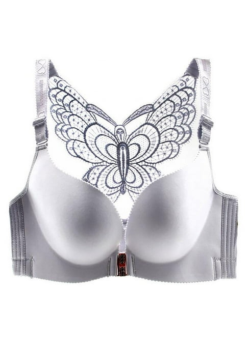 Blue Bra Comfort Bras for Women Full Coverage Underwire Button Front ...