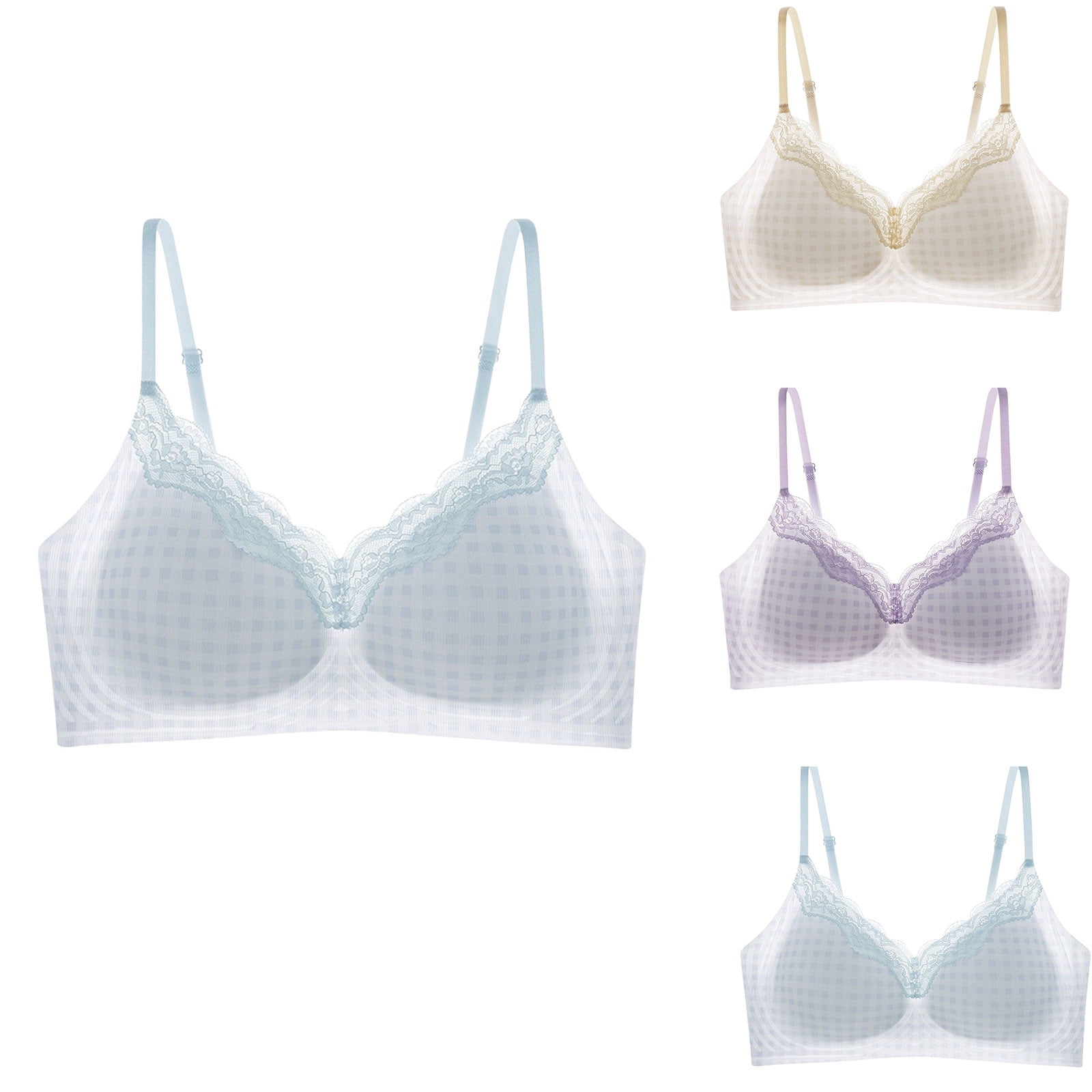 Ashirexll Plus Size Bras for Women, Bras for Women No Underwire, Solid ...
