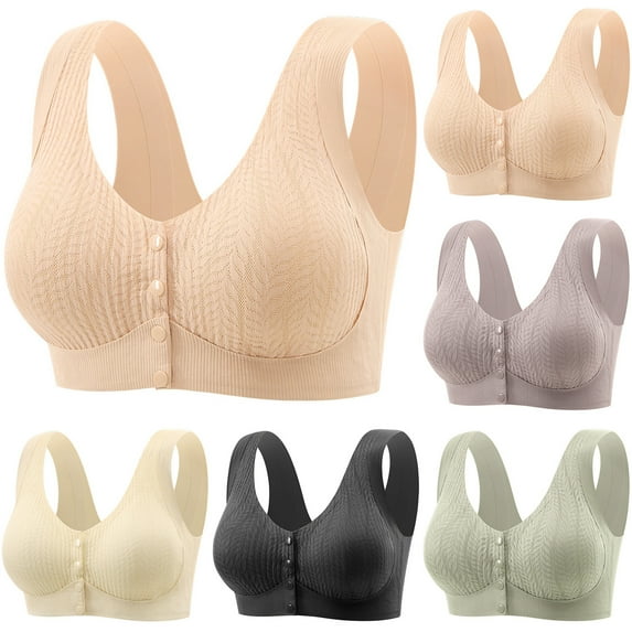 Ashirexll Plus Size Bras for Women, Push Up Bra, Lace Front Closure Bra ...