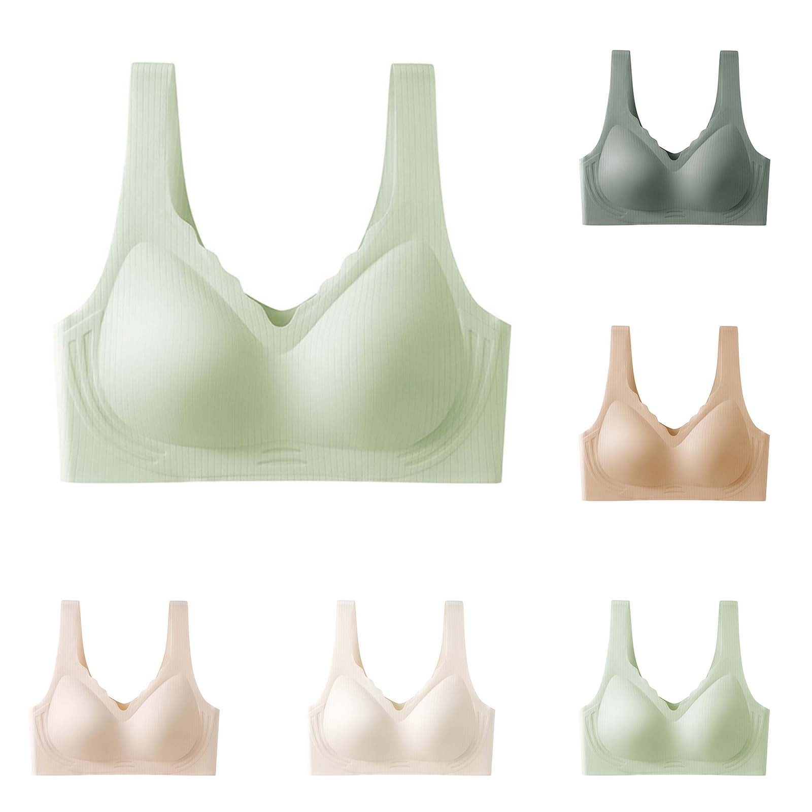 Ashirexll Push Up Bra, Plus Size Bras for Women, Seamless Bra Wireless ...