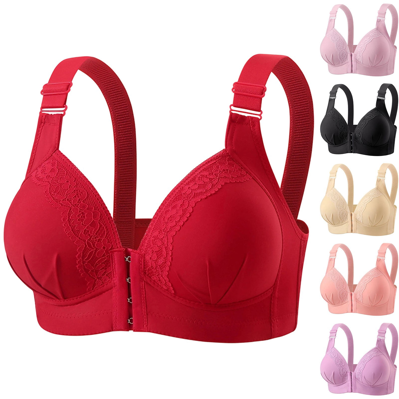 Ashirexll Push Up Bra, Plus Size Bras for Women, Solid Color Bra ...