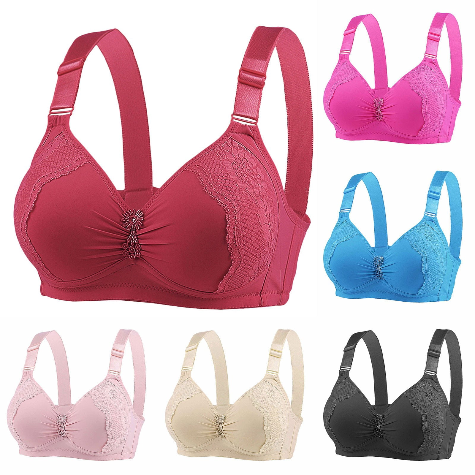 Ashirexll Push Up Bra, Plus Size Bras for Women, Womens Wireless Bra ...