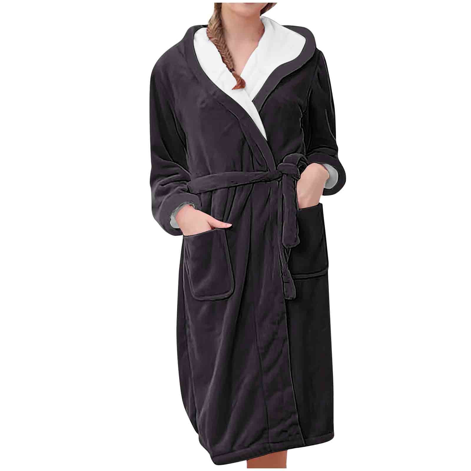 Ashirexll Robes for Women Plus Size Winter Warm Thick Home Wearing ...