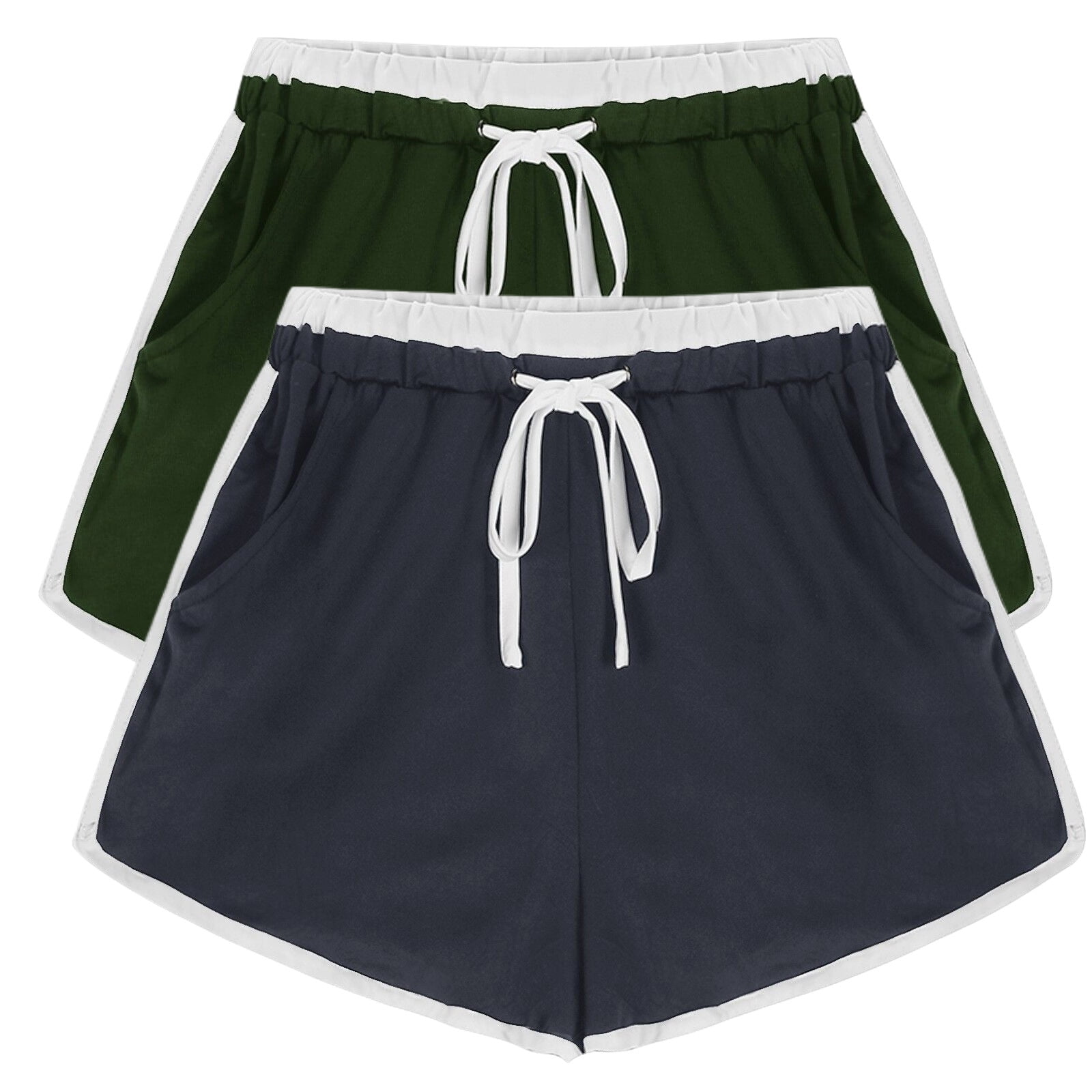 Ashirexll Running Shorts for Women, Womens Gym Shorts, 2PC Solid Color ...