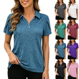 Ashirexll Short Sleeve Shirts for Women Color Buttoned Linen Top Tank ...