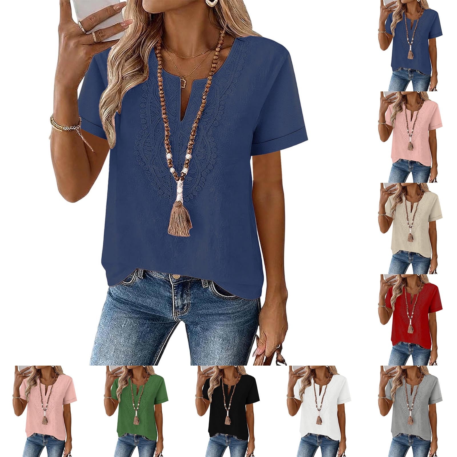 Ashirexll Short Sleeve Shirts for Women, Textured Button Slim Short ...