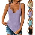Ashirexll Sleeveless Tops for Women Summer Casual Sleeveless Knit ...