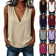 Ashirexll Sleeveless Tops for Women Summer V-Neck Sleeveless Casual ...