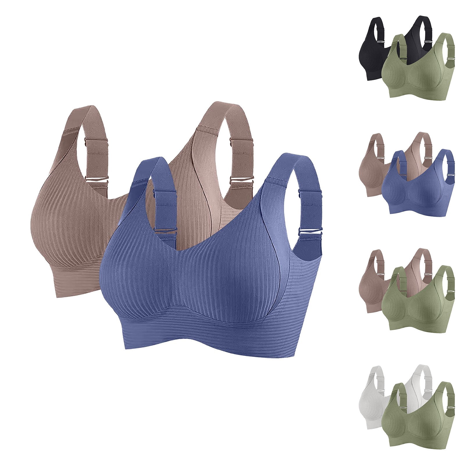 Ashirexll Sports Bras for Women Large Bust, Wireless Bras for Women ...