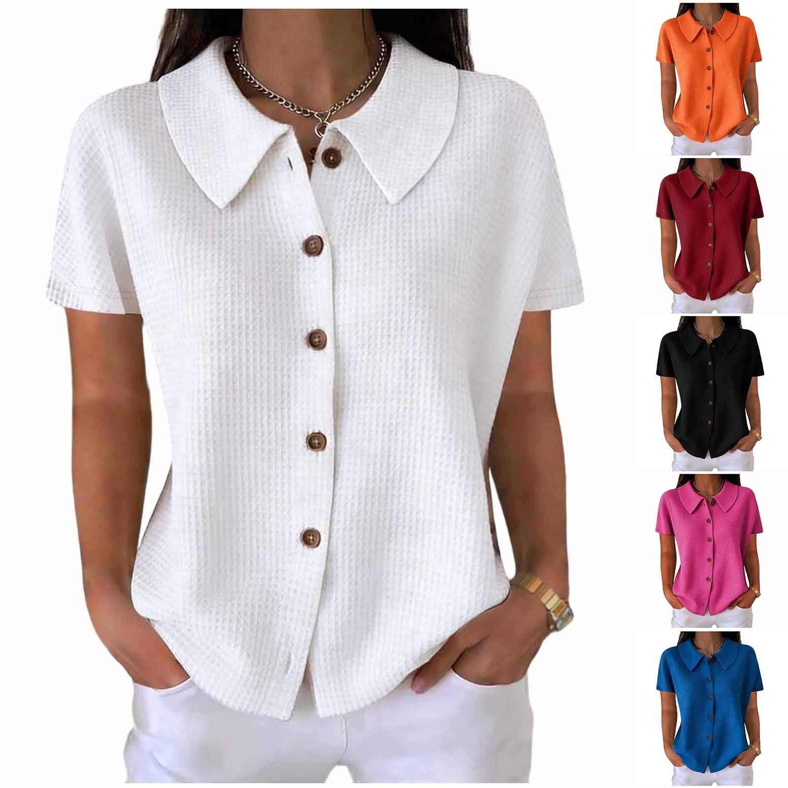 Ashirexll Summer Tops for Women Fashion Printed Short Sleeve Blouse ...