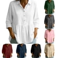 Ashirexll Summer Tops for Women Fashion Solid Color Summer 3/4 Sleeve ...