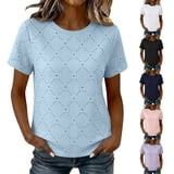 Ashirexll Summer Tops for Women Fashion Summer Fold Printed Regular ...