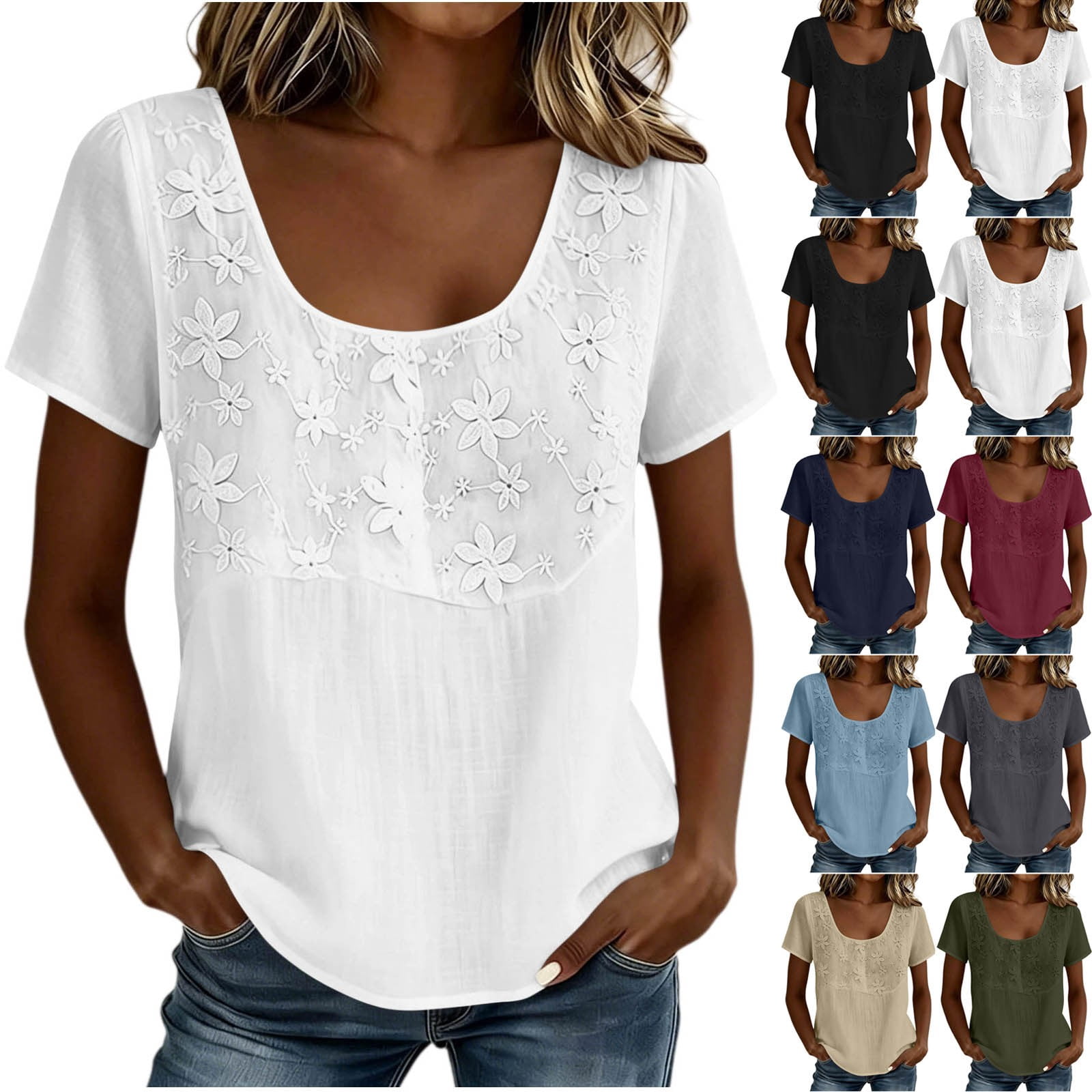 Ashirexll Summer Tops for Women Fashion Summer U Neck Sleeveless Top ...