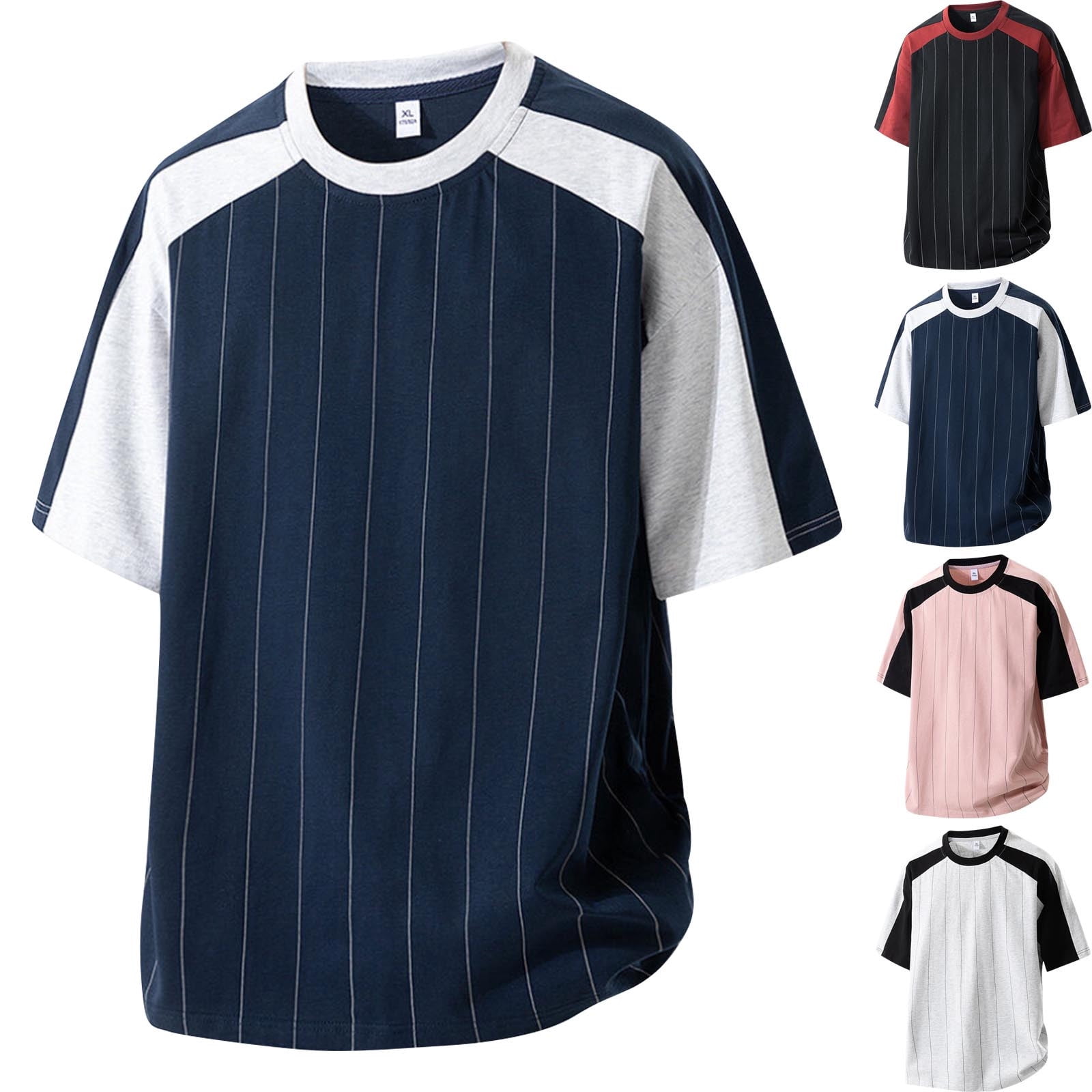 Ashirexll T Shirts for Man, Mens Shirts Casual, Fashion Striped Casual ...