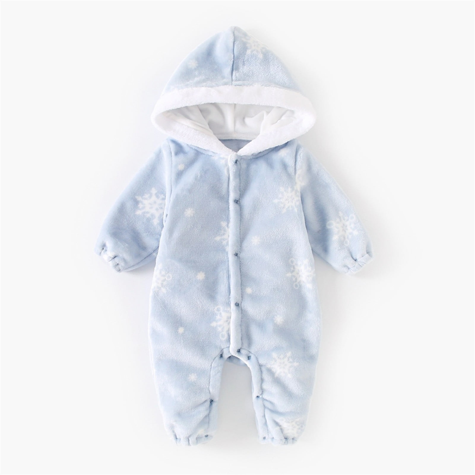 Ashirexll Toddler Flannel Romper Infant Snowflake Crawling Clothes Kids ...
