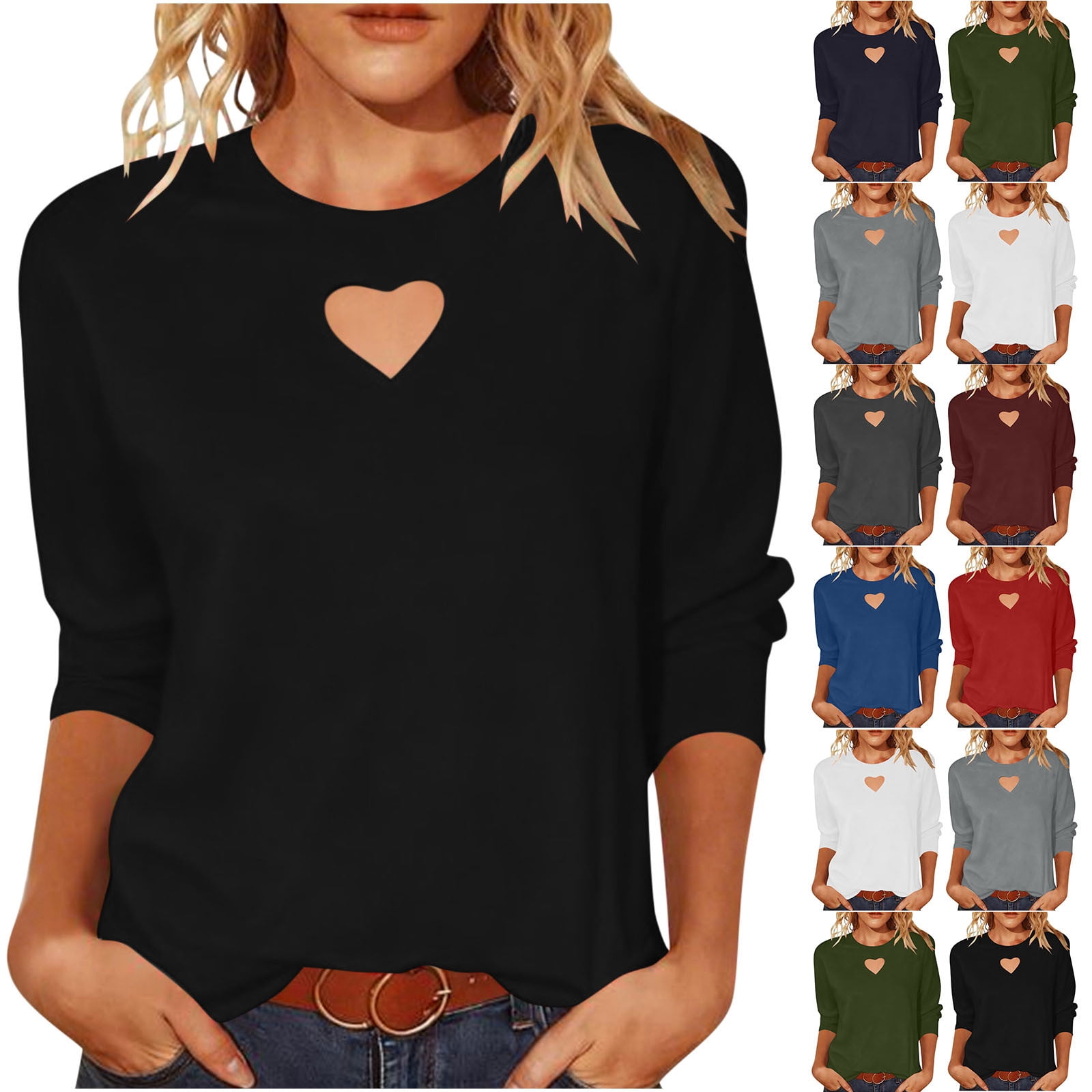 Ashirexll Tops for Women Trendy, Fashion Short Sleeve Basic Crewneck T ...