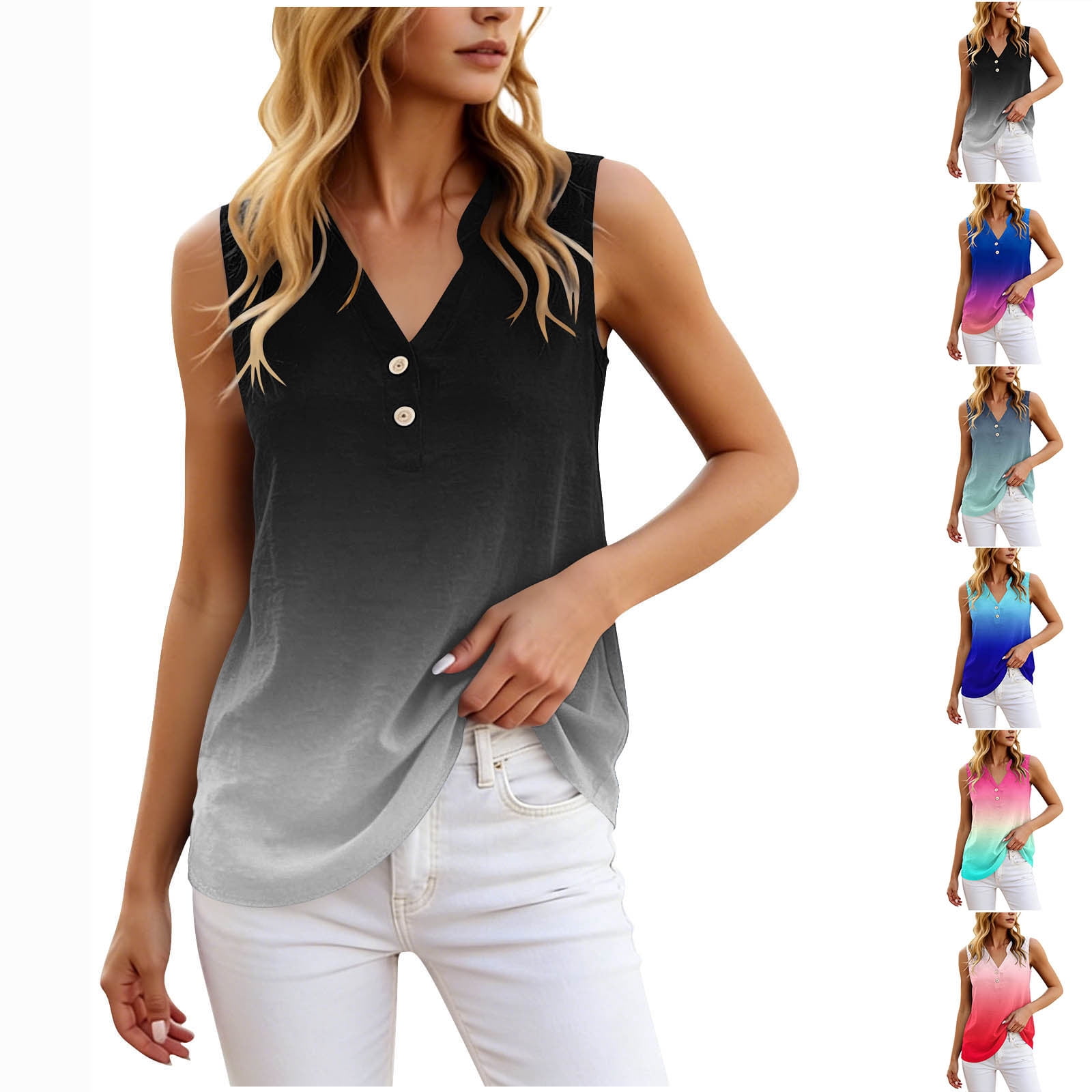 Ashirexll Tops for Women Trendy Front Button for Spring and Summer ...