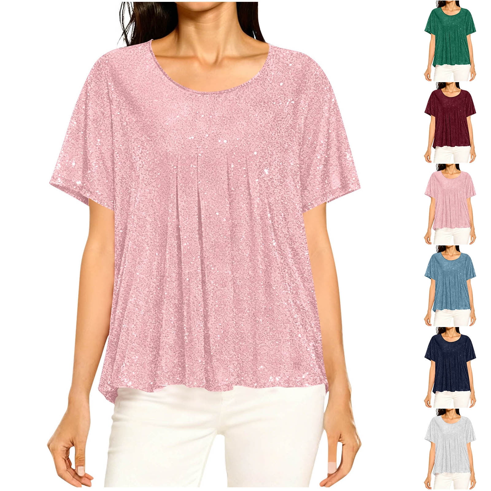 Ashirexll Tops for Women Trendy, Short Sleeve Shirts for Women, Fashion ...