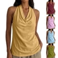 Ashirexll Tops for Women Trendy Solid Color Casual V-Neck Loose ...