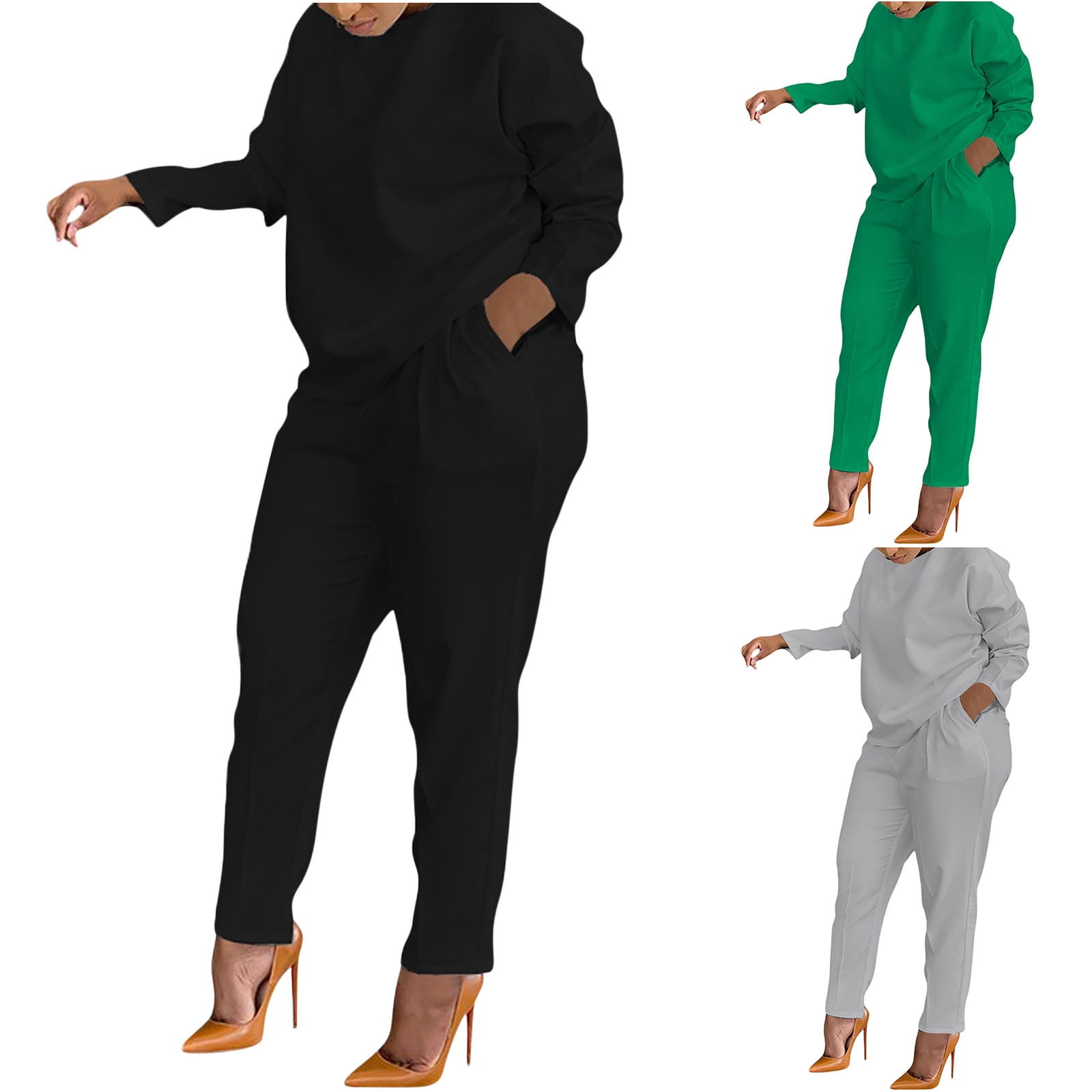 Ashirexll Two Piece Sets for Women, Outfits for Women, Fashion Round ...