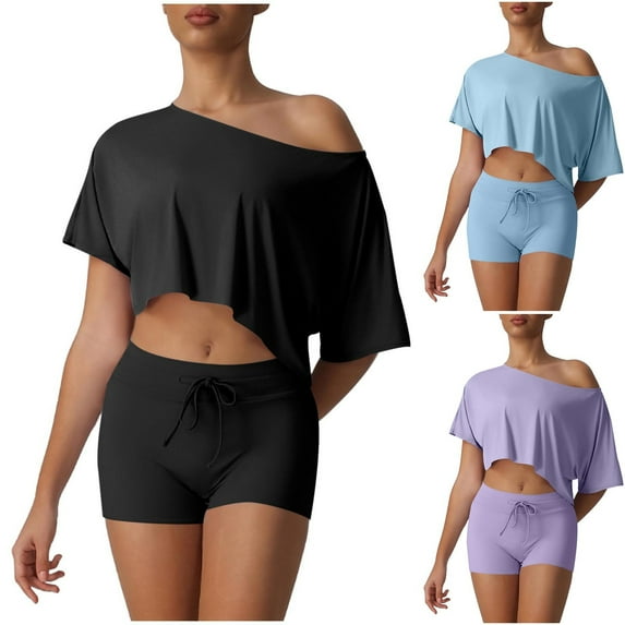 Ashirexll Vacation Outfits for Women, Two Piece Sets for Women, Round ...
