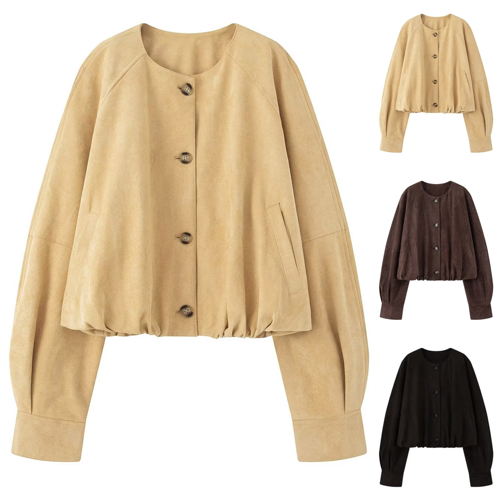 Ashirexll Winter Coats for Women, Womens Fleece Coats, Casual Solid ...