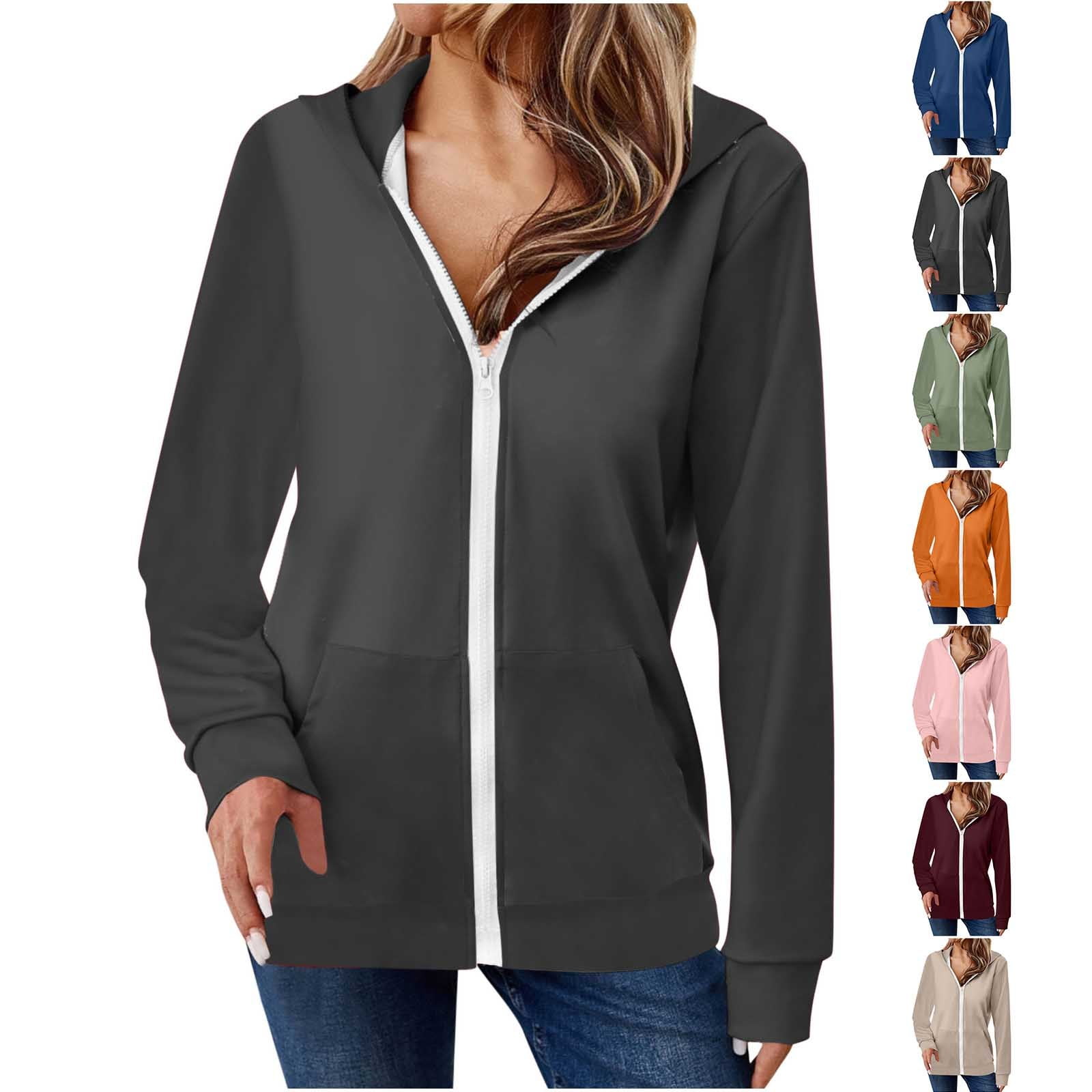Ashirexll Winter Coats for Women, Womens Fleece Coats, Long Sleeve Pocket Hooded Coat Zip Up ...