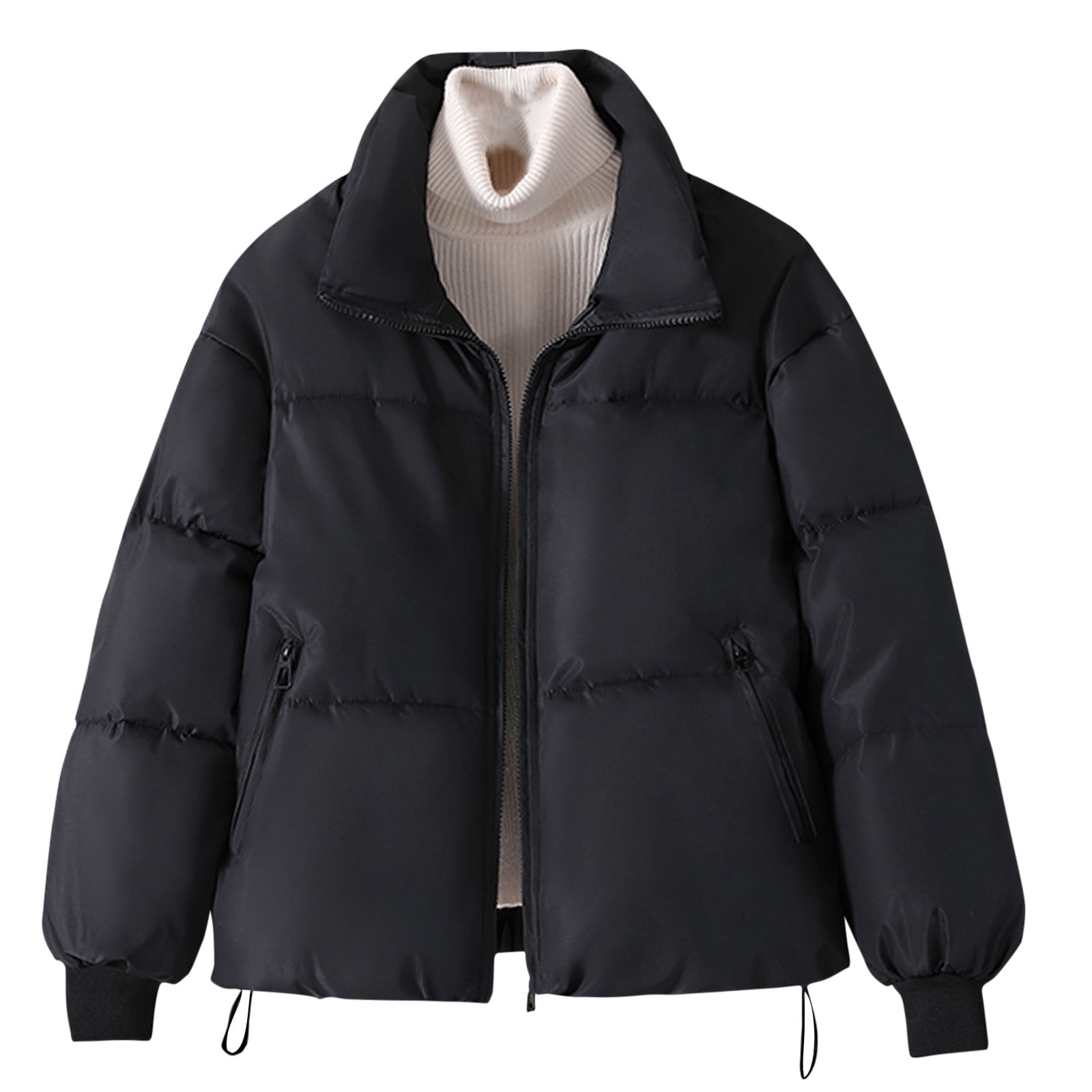 Ashirexll Winter Jackets for Women Loose Casual Standing Collar ...