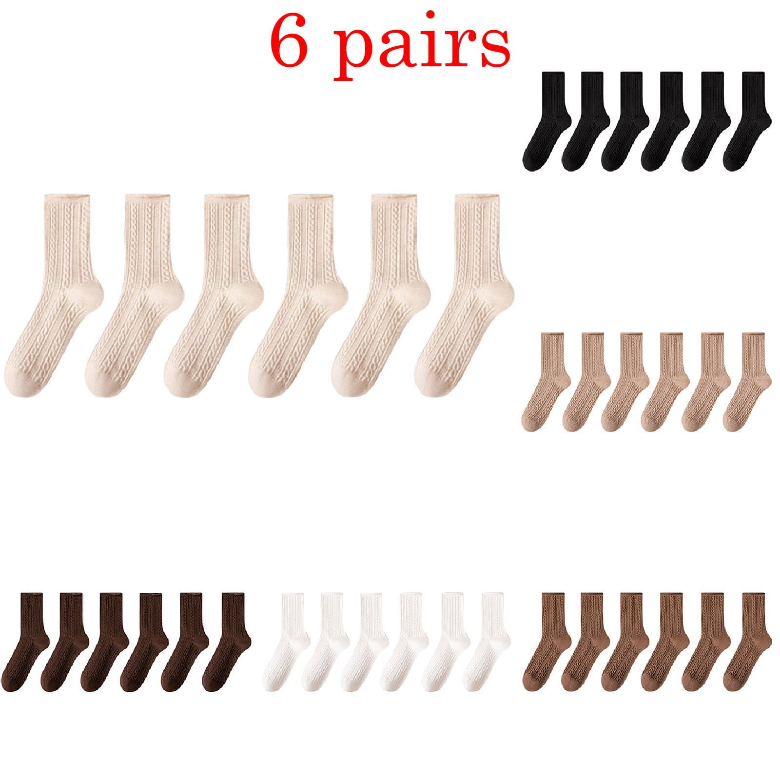 Ashirexll Winter Socks for Women, Womens Ankle Socks, 6 Pairs Long ...