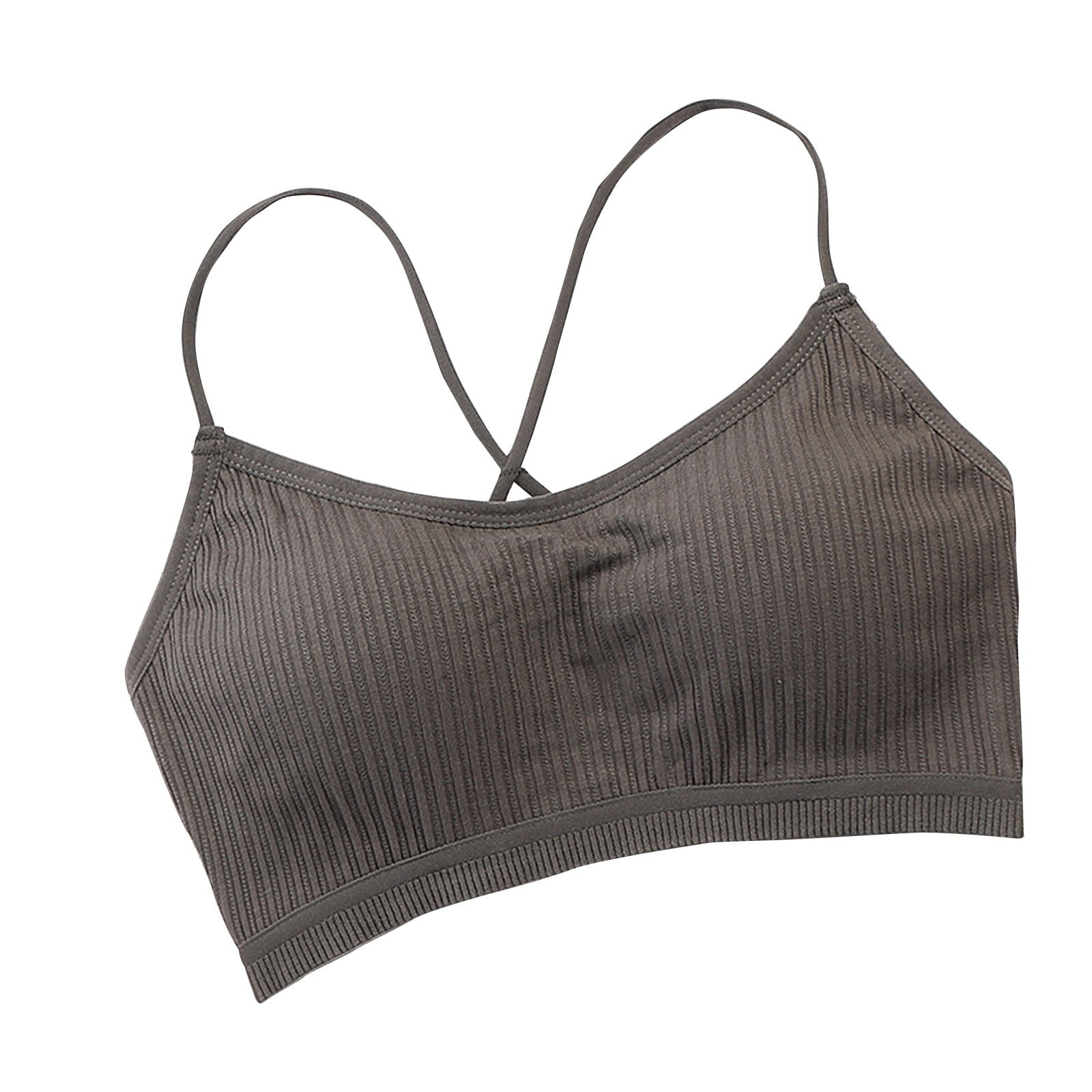 Ashirexll Wireless Bra Racerback Bras For Women Solid Color Cotton Traceless Breathable